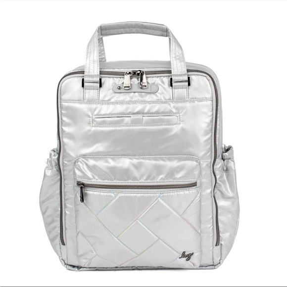 lug | Bags | Nip Lug Voyager Backpack In Metallic Silver With Rainbow ...